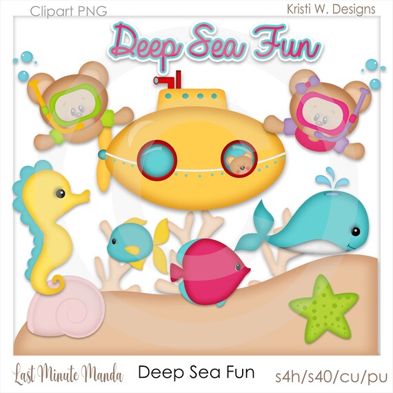 Deep Sea Fun Transparent PNG Clipart | Etsy