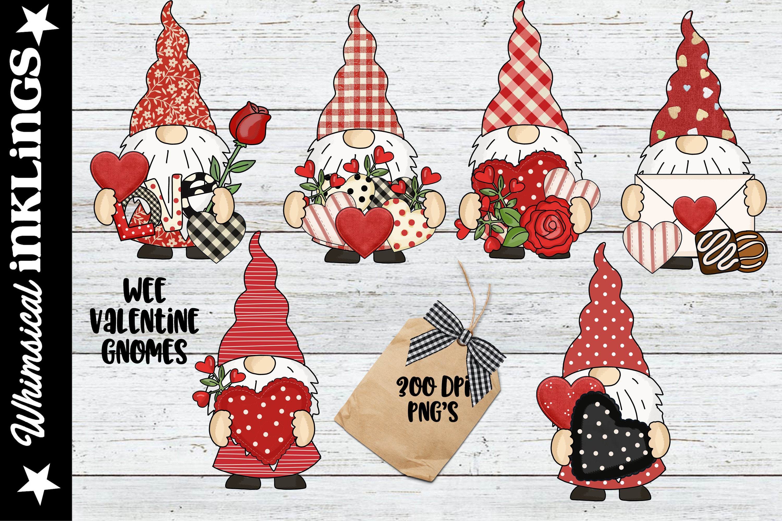 Paper, Party & Kids Wee Valentine Gnomes Clip Art Instant Download ...