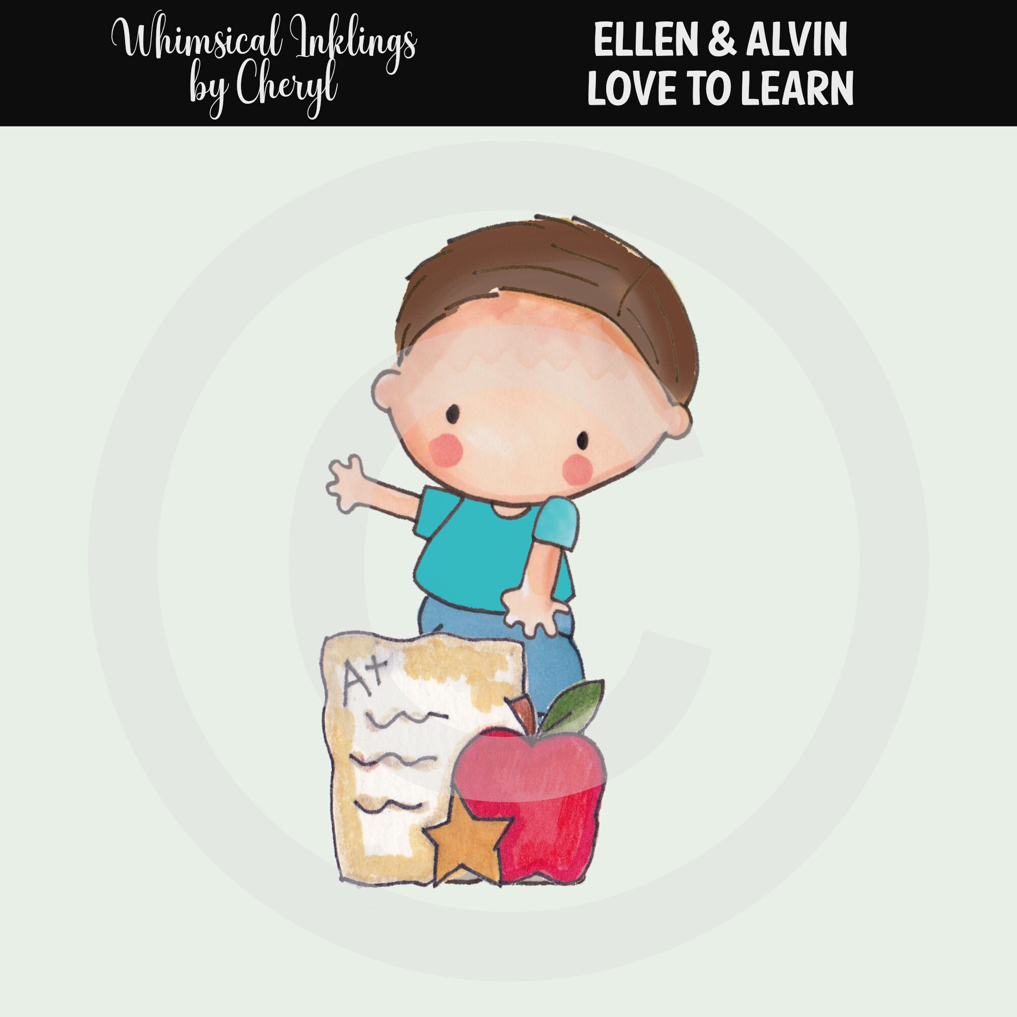 Ellen and Alvin Love to Learn Clip Art Commercial Use - Etsy