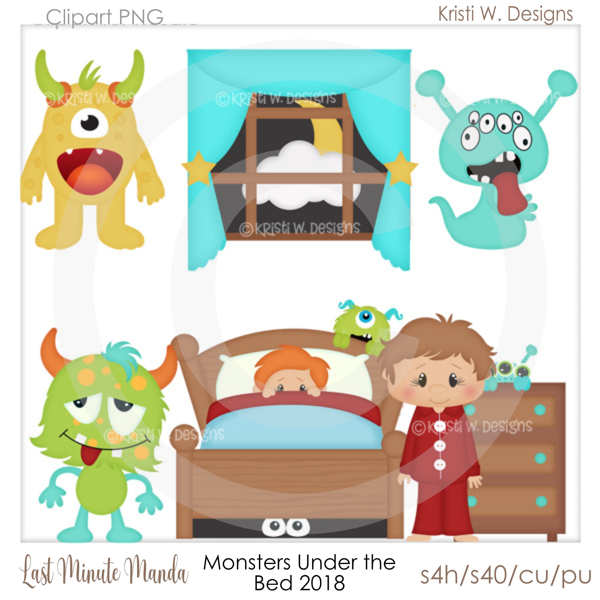 Monster Under Bed Clipart