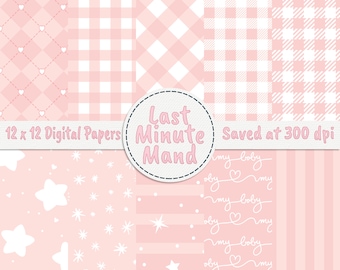 Digital Scrapbook Paper Pack Sweet Baby Girl Set 1 10 Digital Papers 12 ...