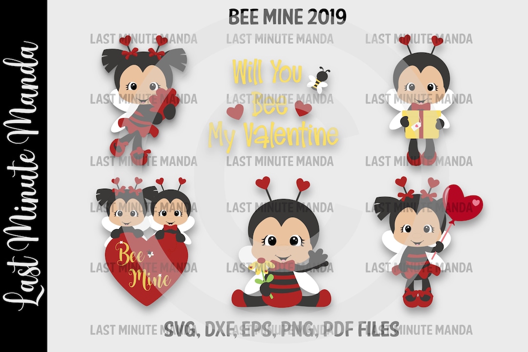 Bee Mine 2019 Vector Layered and Cut Files With Clip Art - Etsy