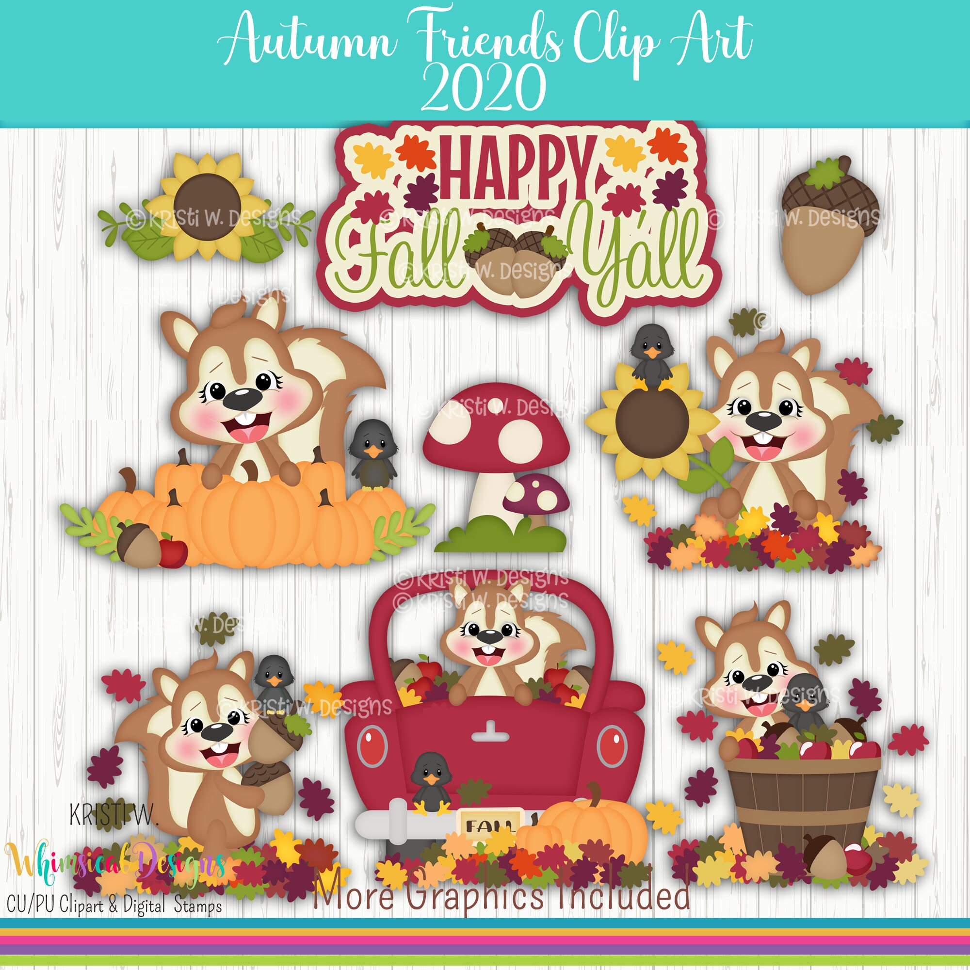 Autumn Friends 2020 Digital PNG Clipart - Etsy