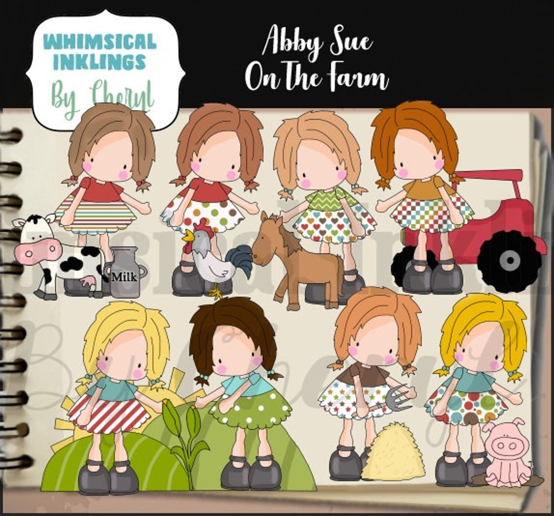 Abby Sue on the Farm Clip Art, Commercial Use, Clipart, Digital Image ...