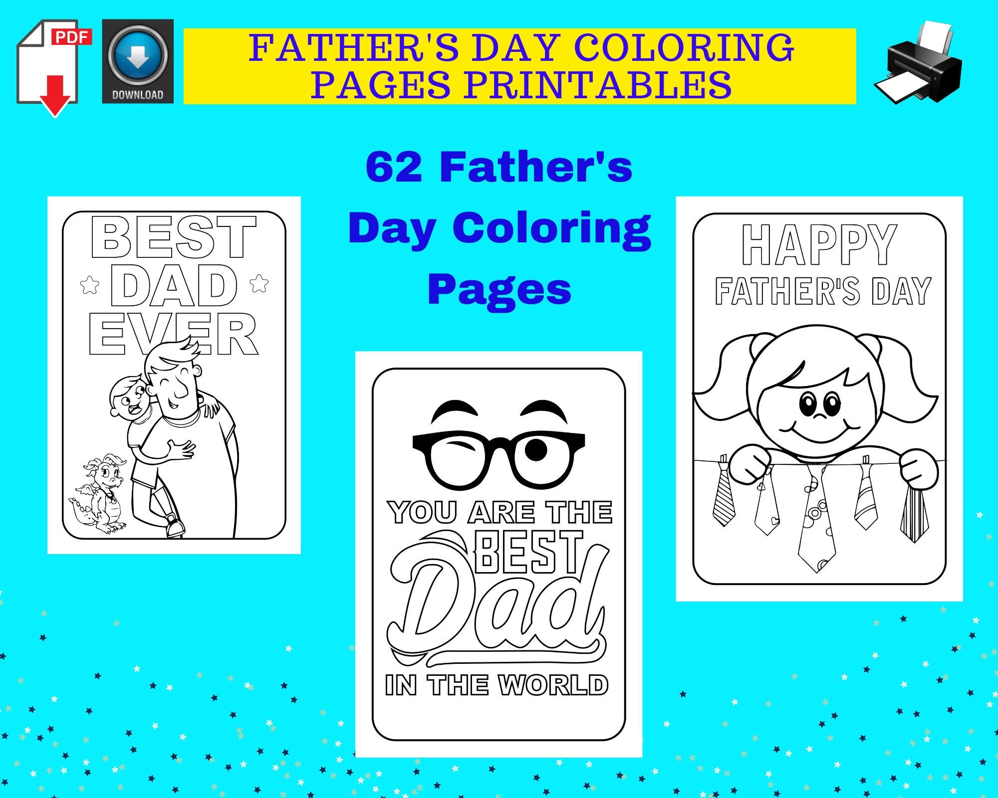 62 Fathers Day Coloring Pages - Etsy