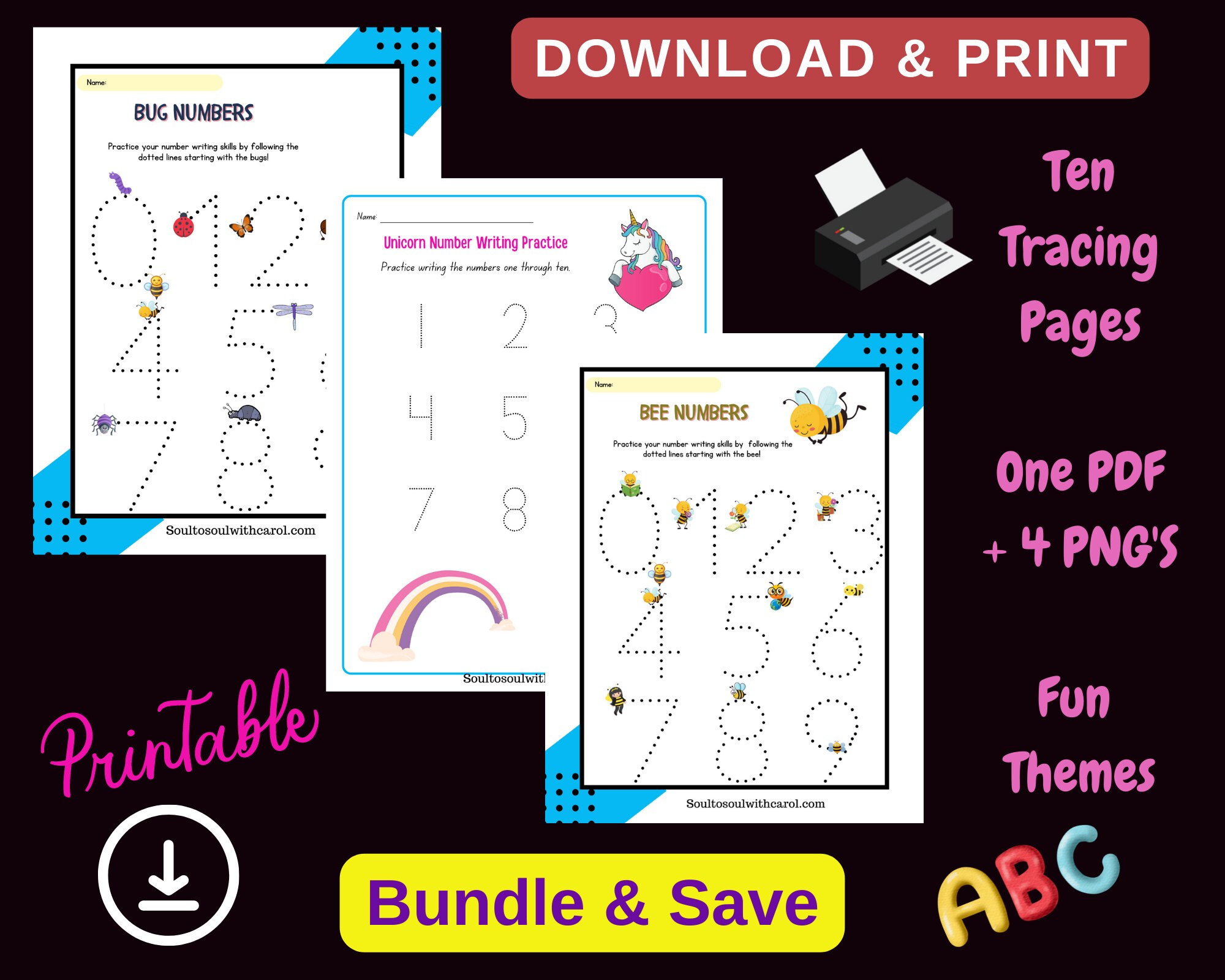 Ten Preschool, Pre-k, Homeschooling Tracing Printable Worksheets ...