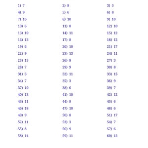 75 Addition Math Problems, Homeschooling Math Worksheets, Teacher ...