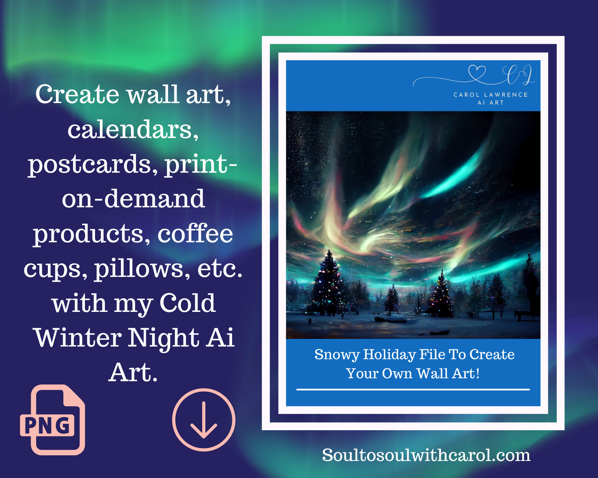 Snowy Holiday PNG File Digital Ai Art Midjourney Winter Wonderland ...