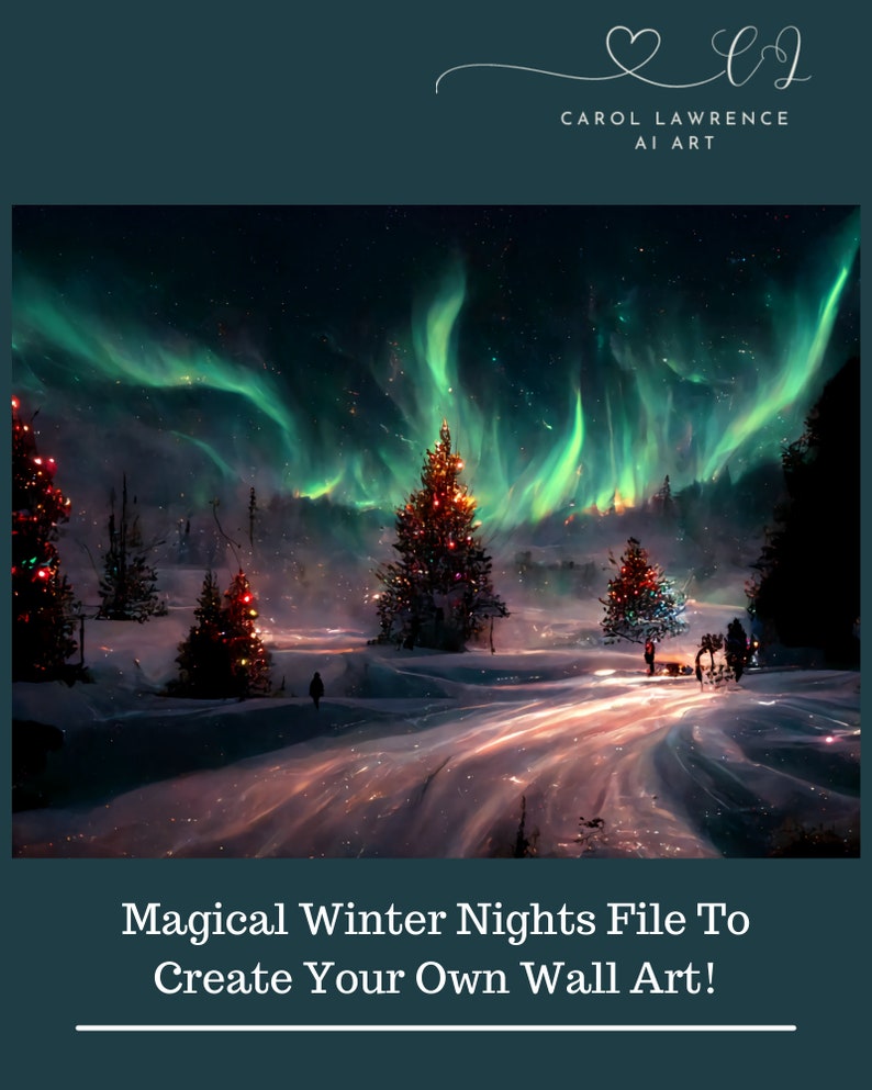 Magical Winter Night PNG File Digital Art Midjourney - Etsy