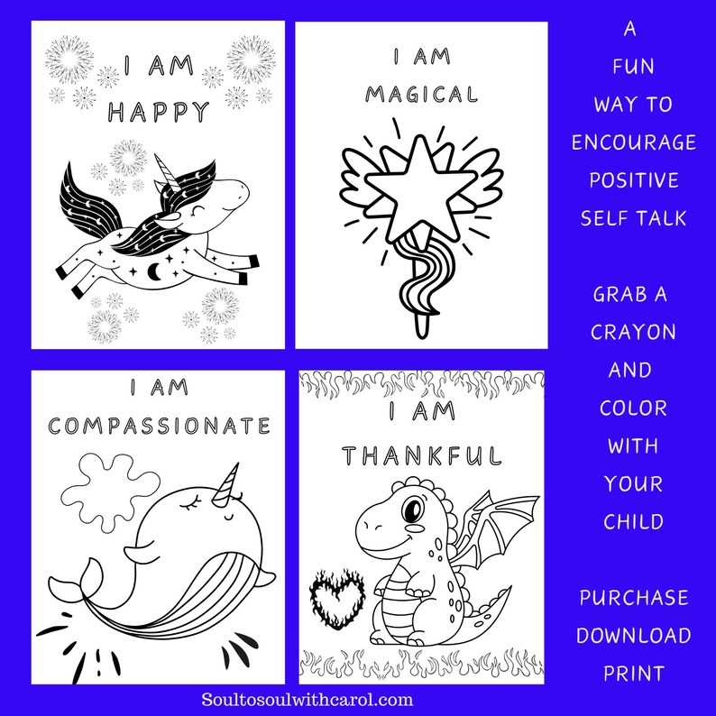 30 Magical Friends Affirmation Coloring Pages for Kids L PDF Printable ...