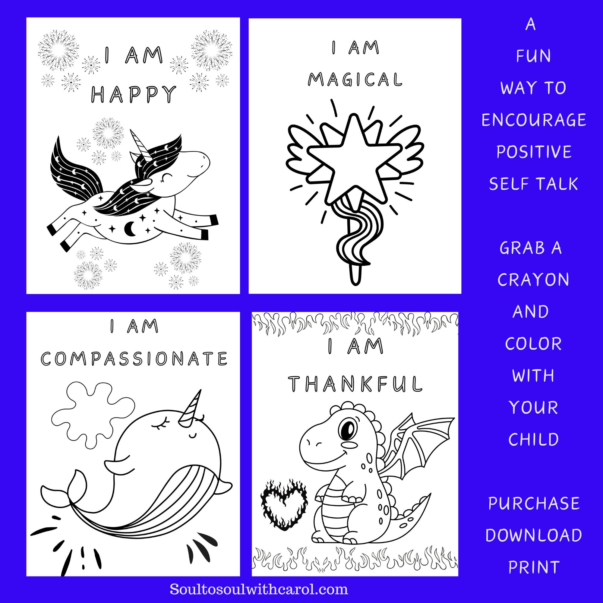 30 Magical Friends Affirmation Coloring Pages for Kids L PDF Printable ...