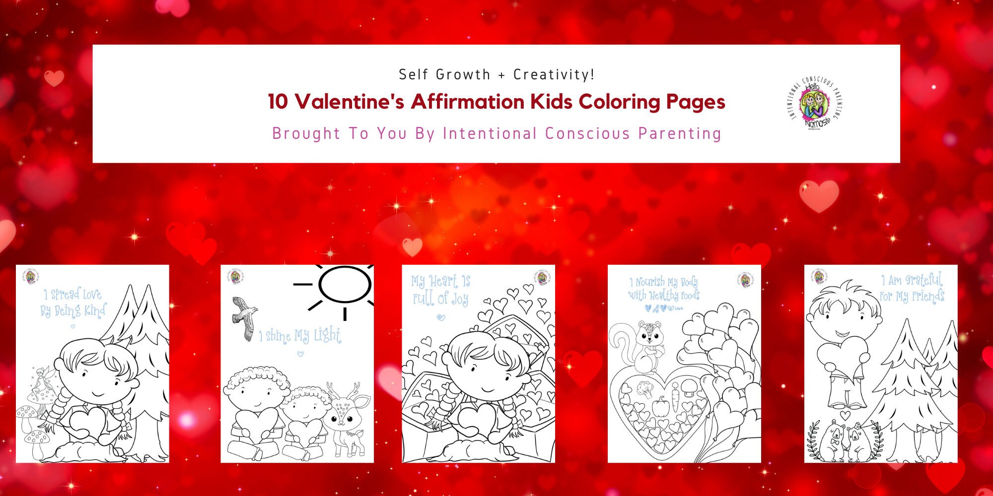 Valentine's Affirmation Kids Coloring Pages - Etsy