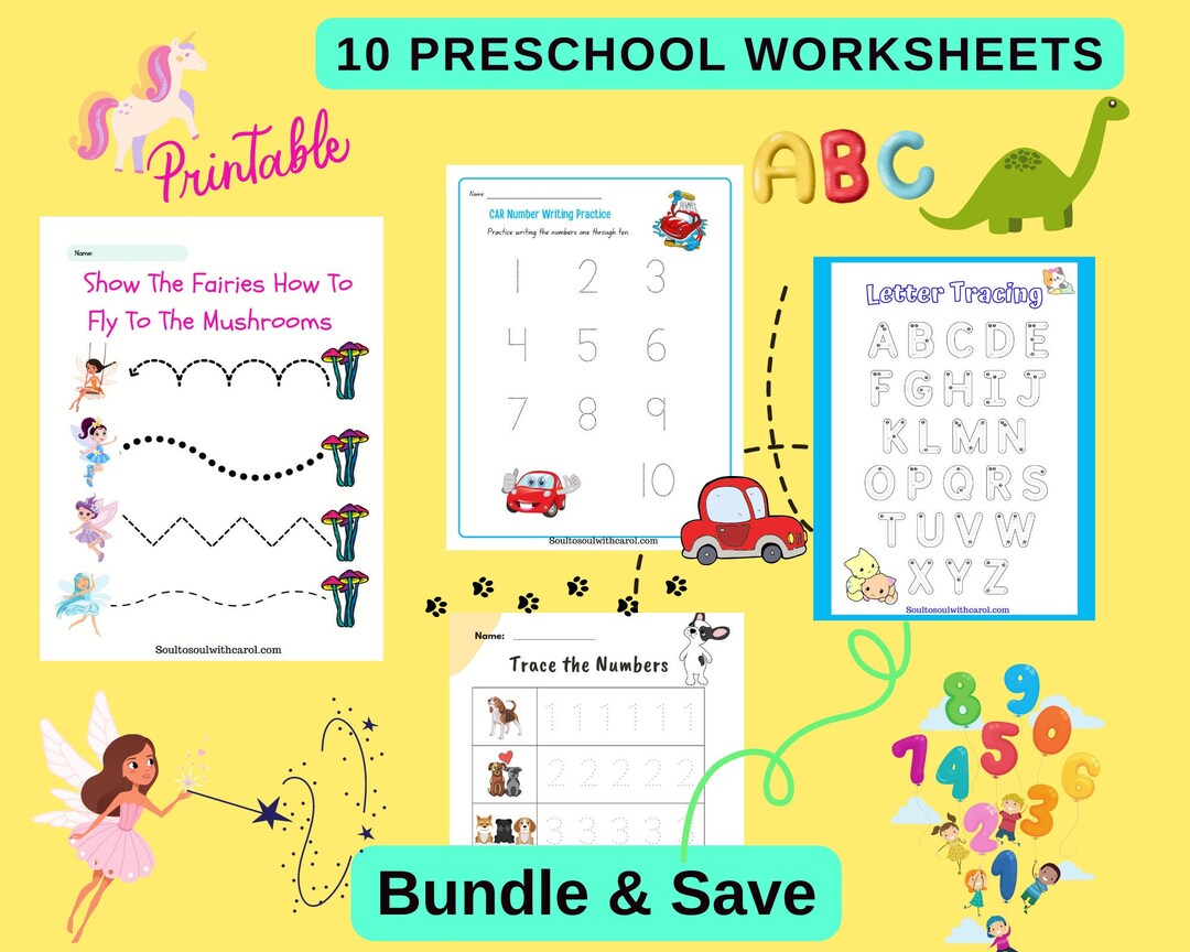 Ten Preschool, Pre-k, Homeschooling Tracing Printable Worksheets ...