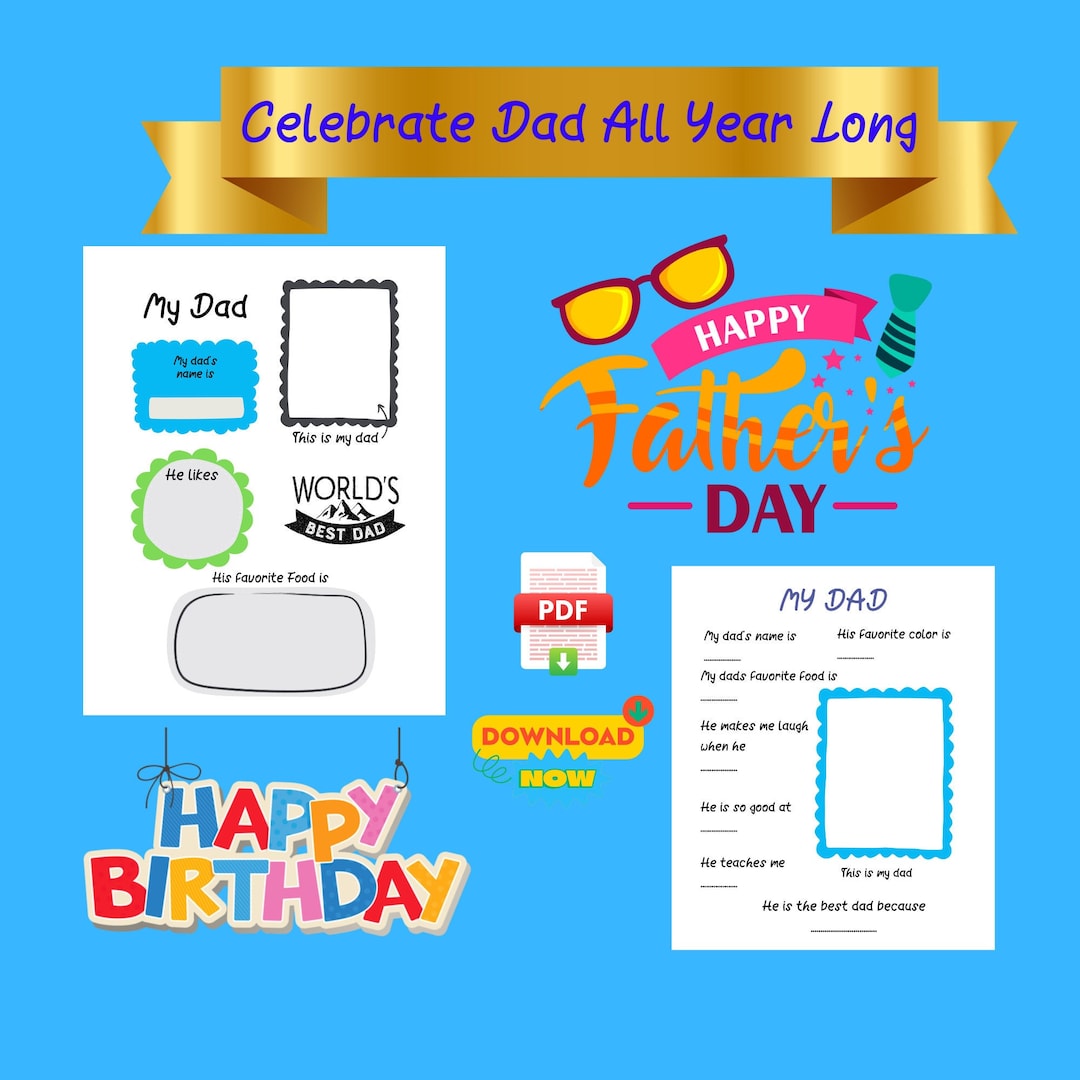 My Dad Fill in the Blanks Printable L Father's Day L Dad Birthday - Etsy
