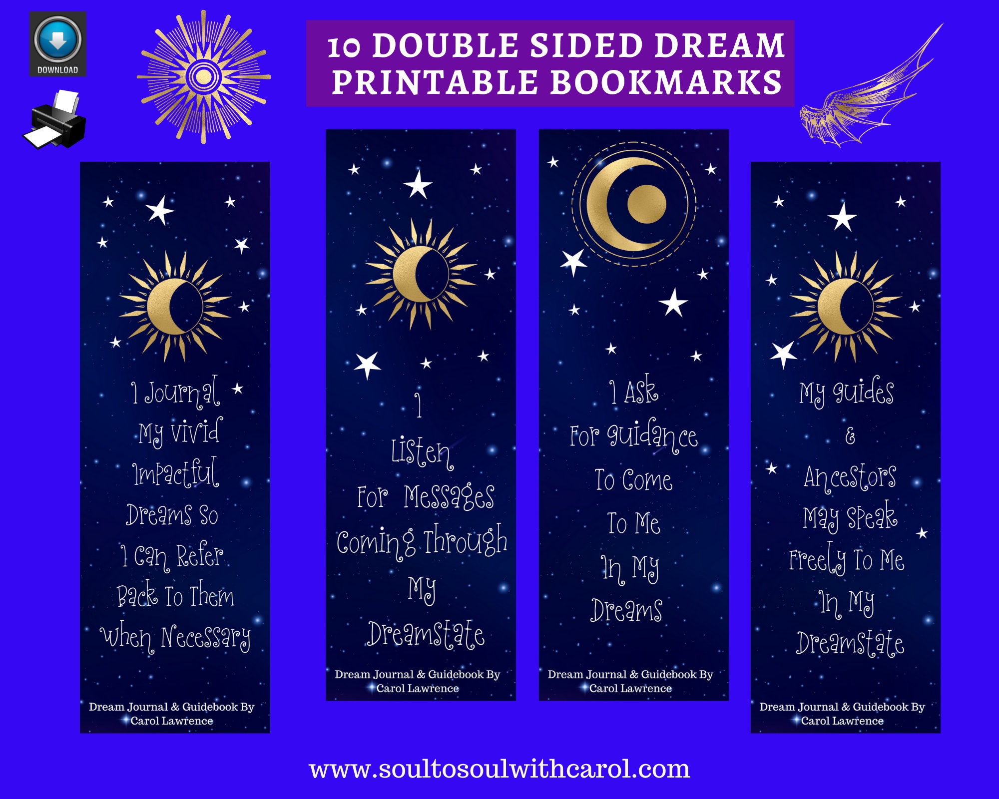 10 Double-sided Printable Dream Bookmarks, Booklover, Printable - Etsy