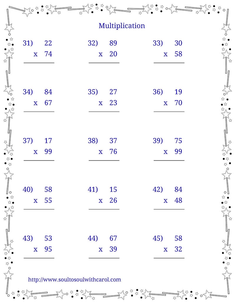 Math Worksheet Bundle / 300 Multiplication Problems Plus Answers ...