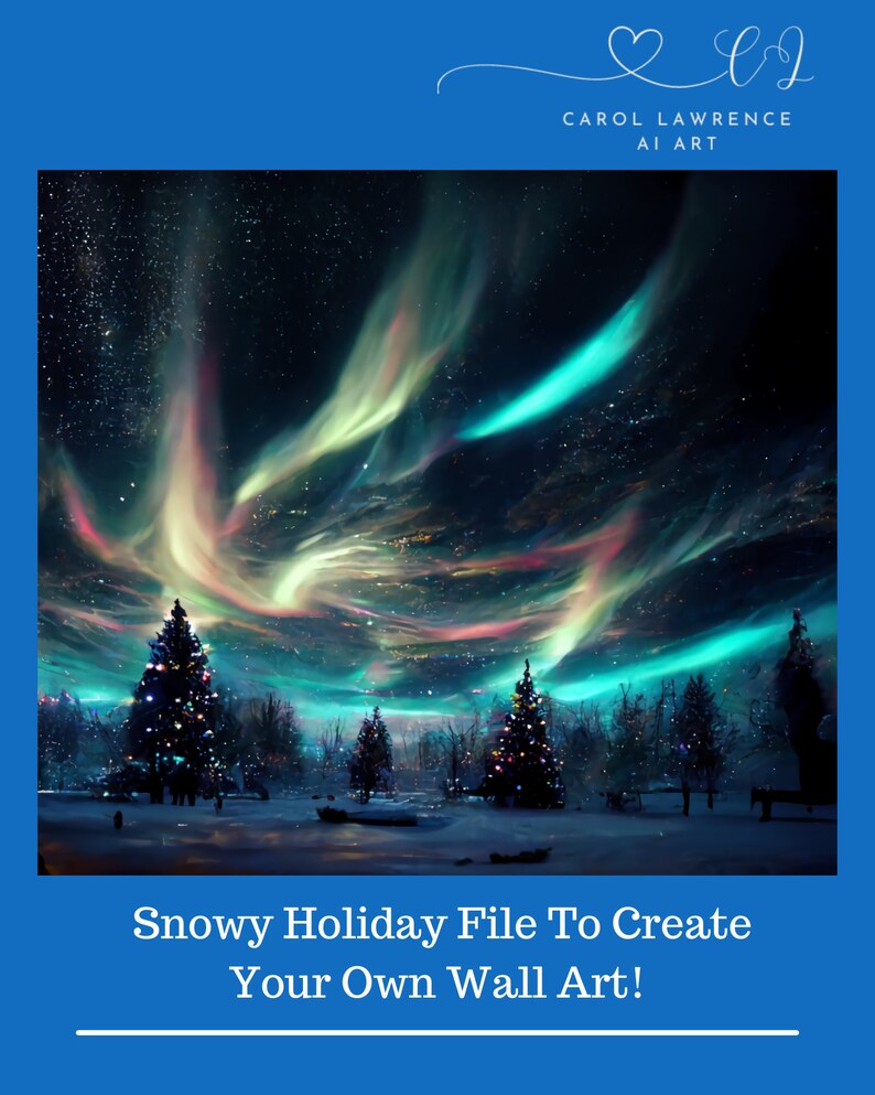 Snowy Holiday PNG File Digital Ai Art Midjourney Winter Wonderland ...