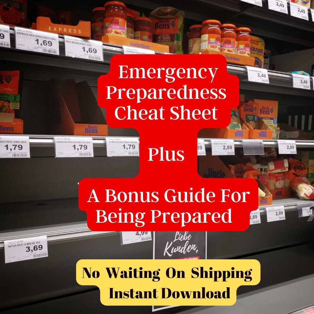 Emergency Preparedness Cheat Sheet. Included Bonus Guide on How to ...