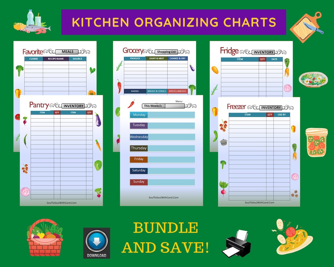 Kitchen Organizing Printables: Pantry, Fridge, Freezer (PDF) - Etsy