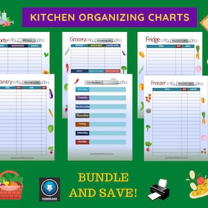 Kitchen Organizing Printables / Freezer Organizing / Pantry Organizing ...