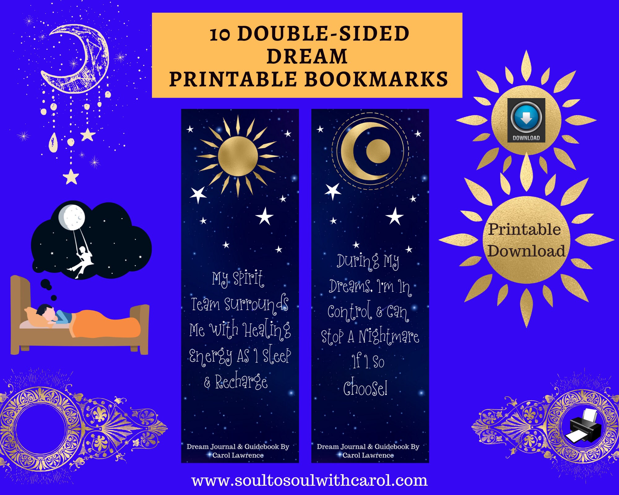 10 Double-sided Printable Dream Bookmarks, Booklover, Printable - Etsy