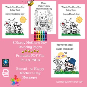 Printable Mother's Day Mom/mum Bee Coloring Pages - Etsy