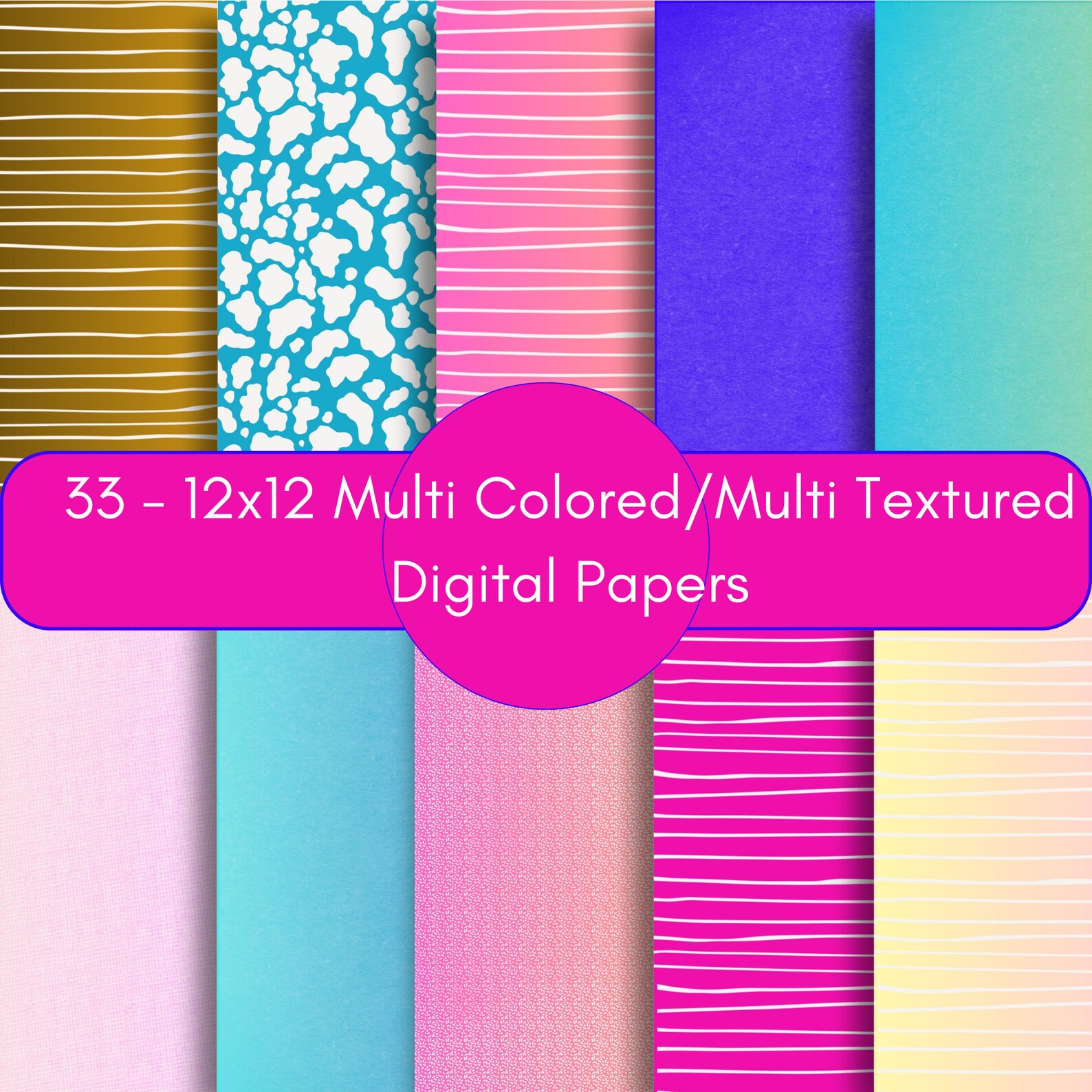 33 Multi Colored/multi Textured Digital Papers - Etsy