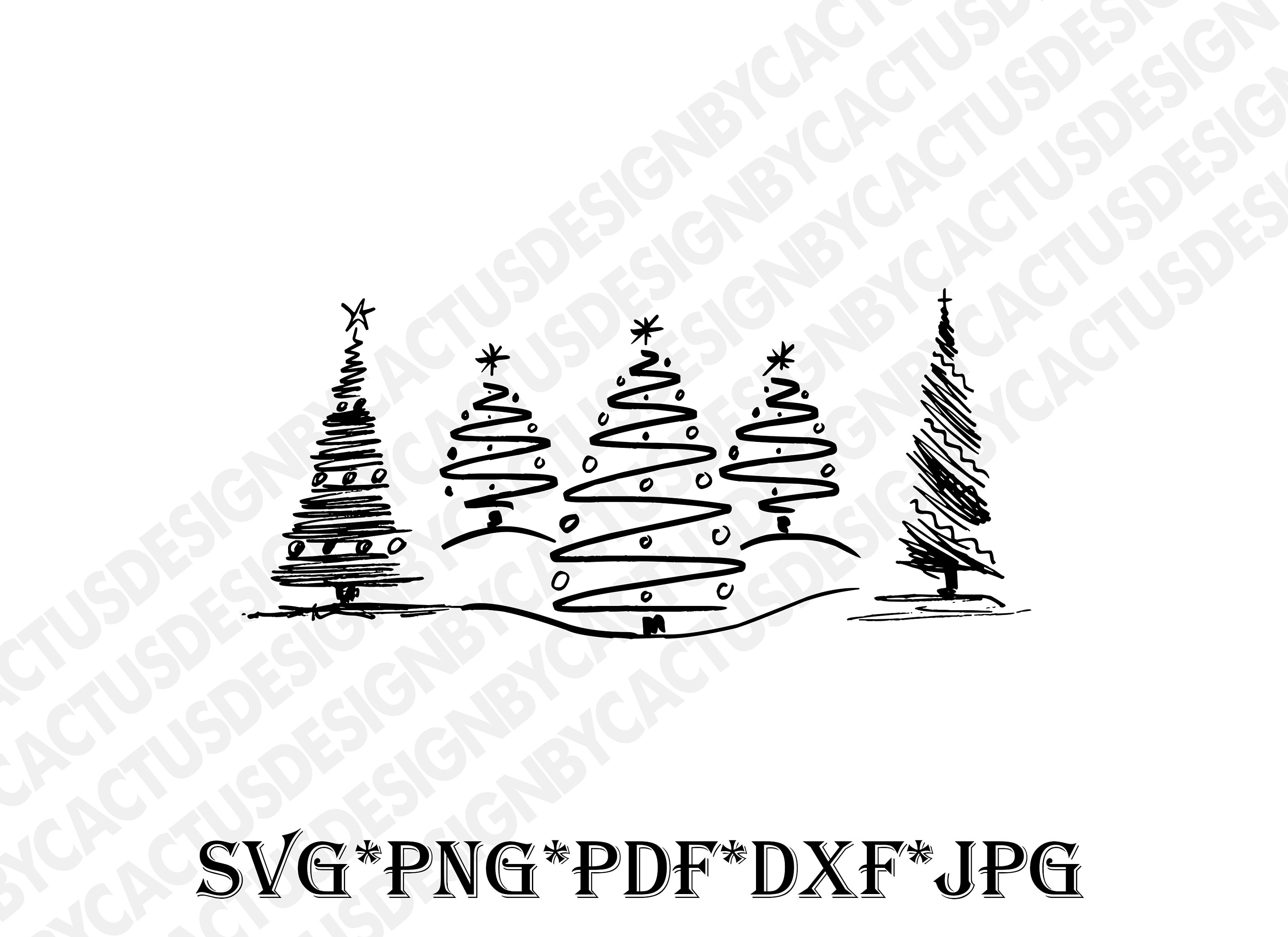 Christmas Tree Svg, Christmas Svg, Tree Svg, Line Art Tree Svg ...