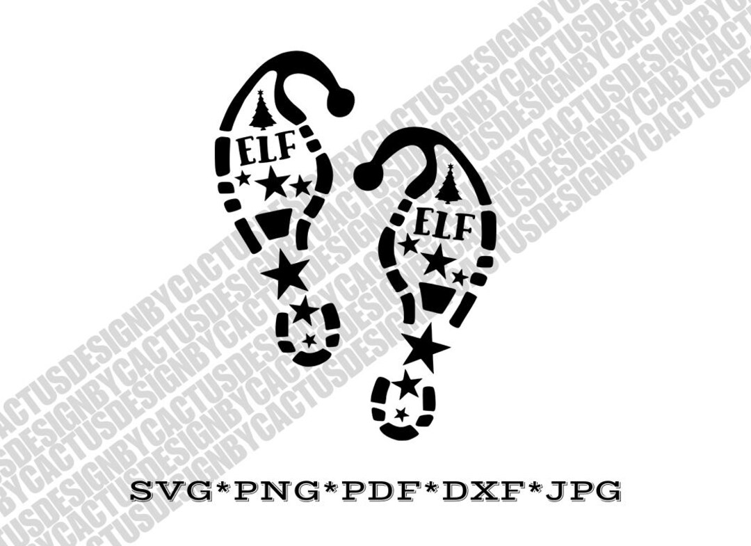 Elf Footprint Svg, Christmas Elf Shoe Print, Christmas Svg, Elf Svg ...