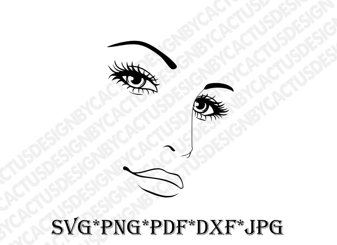 Women Face Svg, Women Head Svg, Line Art Svg, Beauty Face Svg, Wall Art ...