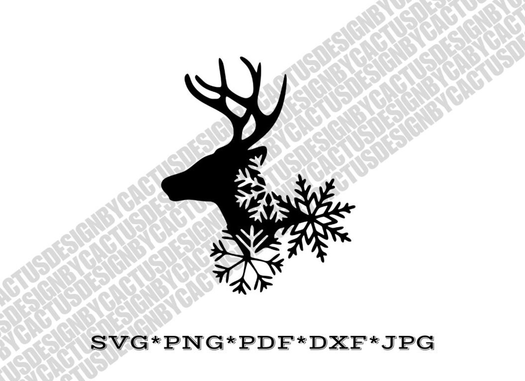 Christmas Deer Svg, Merry Christmas Deer Svg, Snowflake Svg, Deer Svg ...