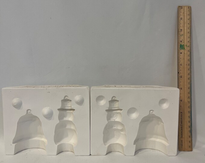 Vintage Snowman Bell and Bell Plaster Mold - Etsy