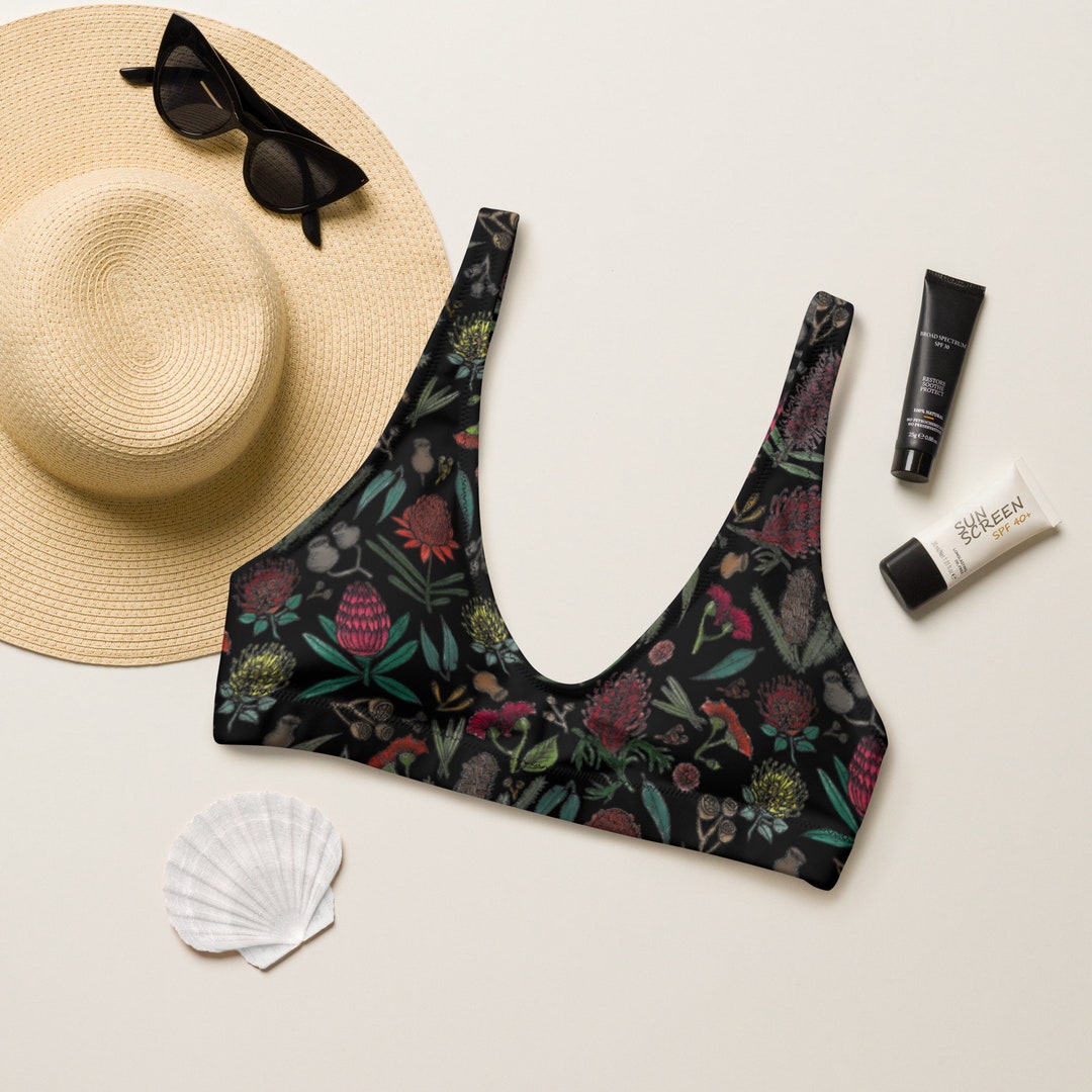 Australian Native Bush Flora Eco Recycled Bikini Swim Top - Etsy
