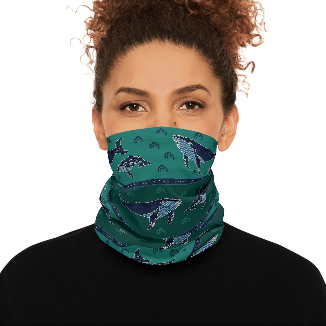 Humpback Whale & Calf Emerald Green Neck Hair Gaiter Buff - Etsy