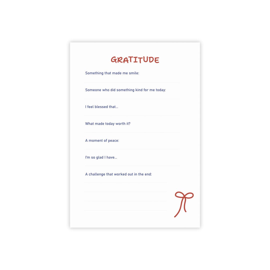 Gratitude Prompt Sheet Note Pad | Journal-style Notepad - Etsy