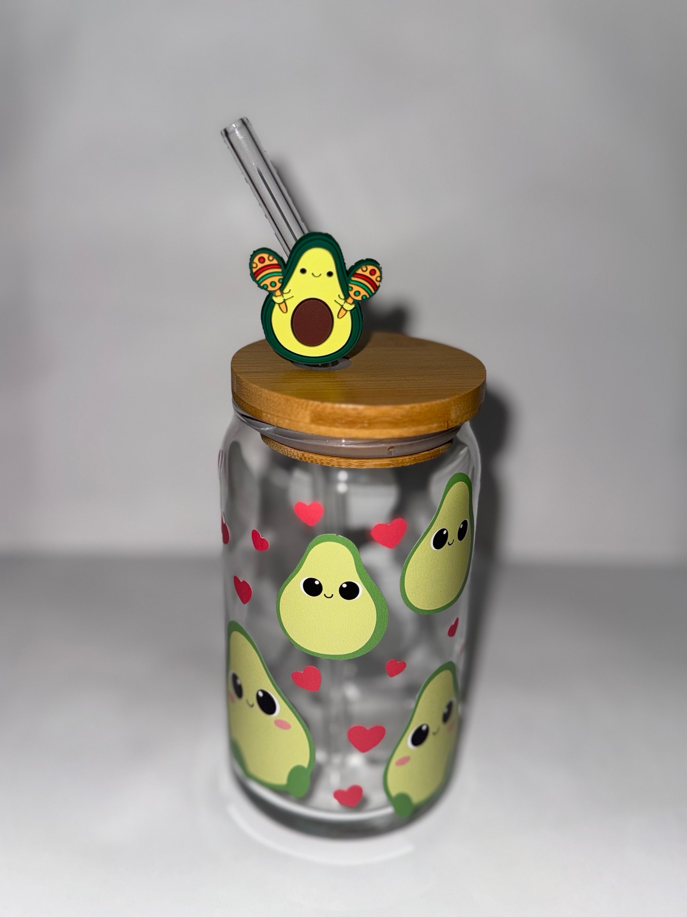Avocado Libby Glass Can / Cute Libby Glass Can / Iced Coffee Libby ...