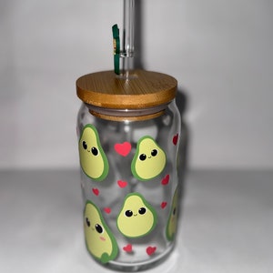 Avocado Libby Glass Can / Cute Libby Glass Can / Iced Coffee Libby ...