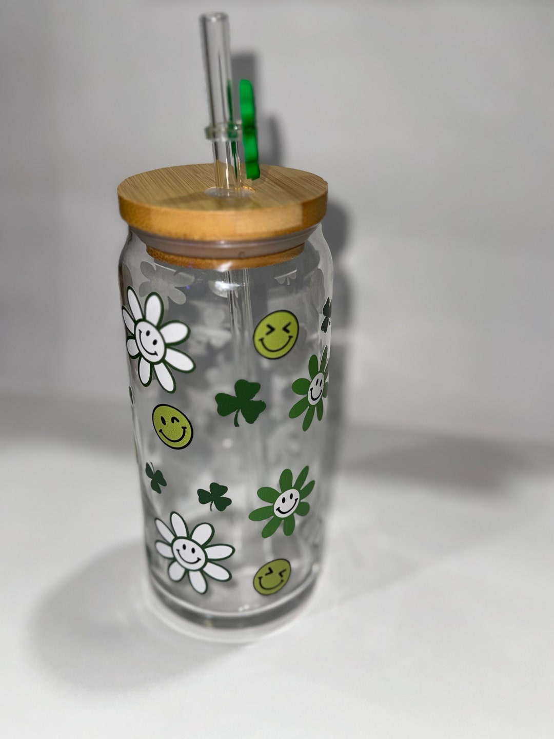 St Patrick’s Day Glass Can / Libby Glass Can / Iced Coffee Glass Can ...