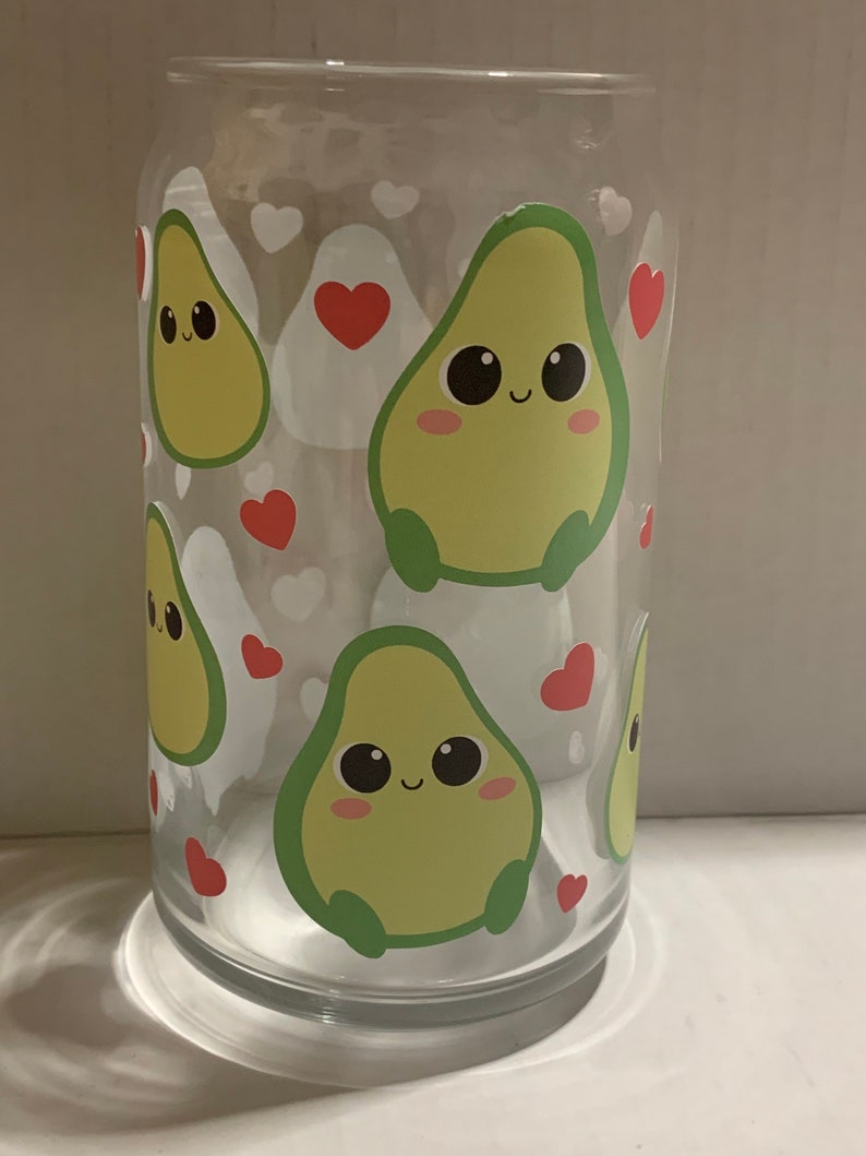 Avocado Libby Glass Can / Cute Libby Glass Can / Iced Coffee Libby ...