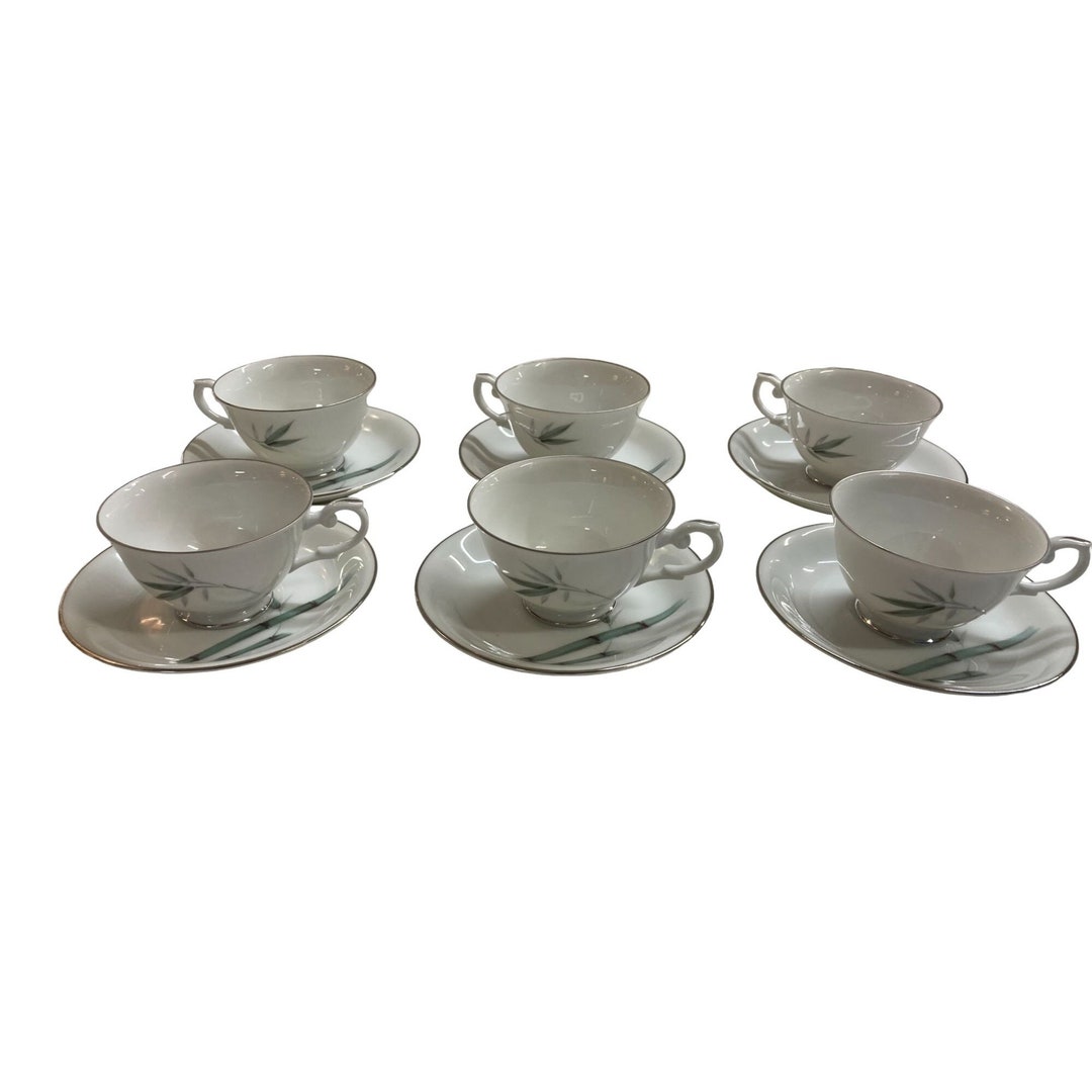 Mandarin Yamaka Japan Bamboo Tea Cups and Saucers Set of 6 - Etsy