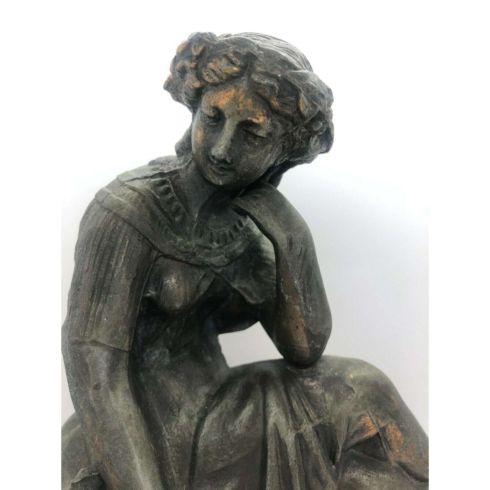 Antique Metal Spelter Ansonia Mantle Clock Topper Statue Lady - Etsy