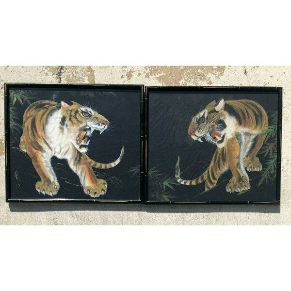 Tiger Silk Painting - Etsy