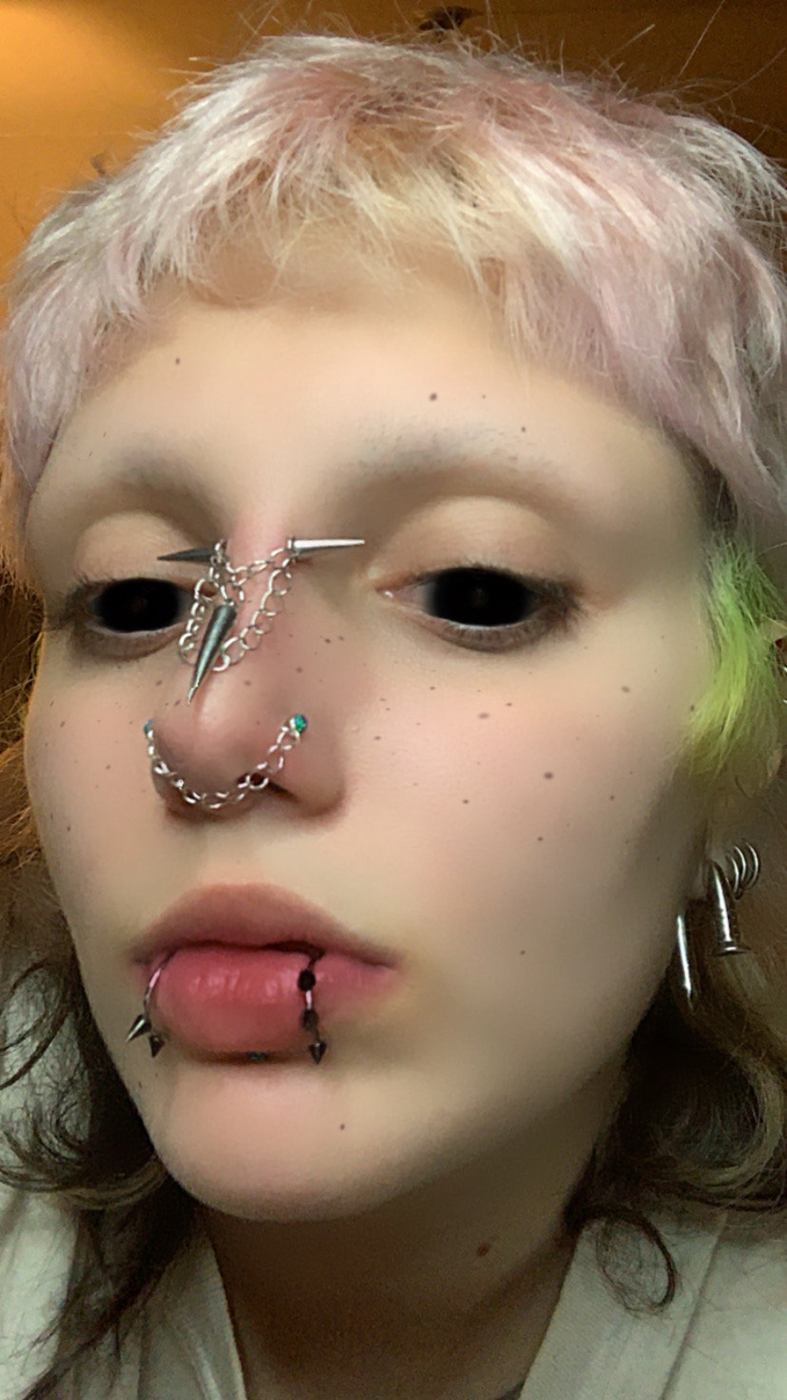 Double Bridge Chain With Spike Dangle Silver and Gold COLOR Options - Etsy