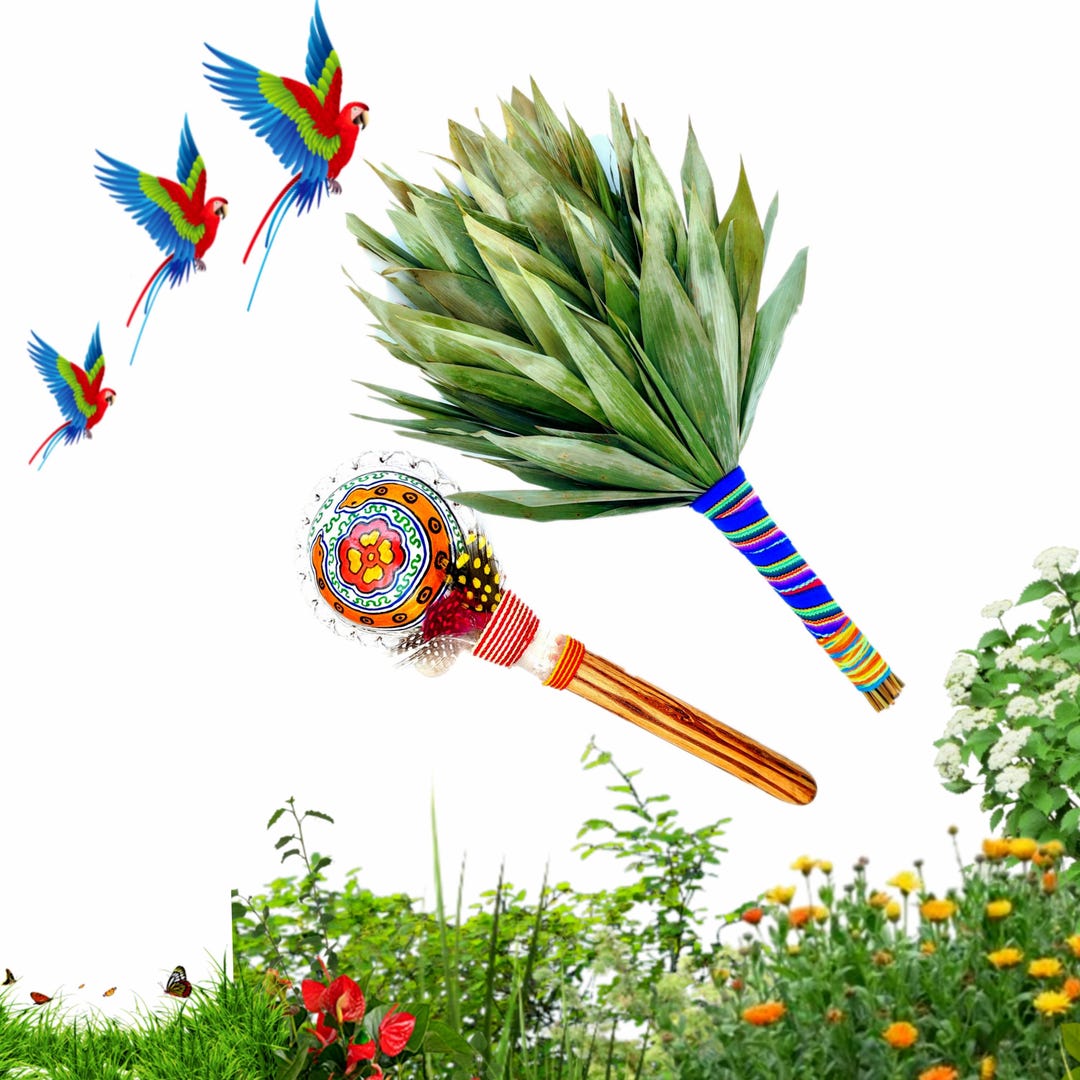 Chacapa + Handmade Leather Maraca, Aya Vine and Quartz Handle, Aya Vine ...