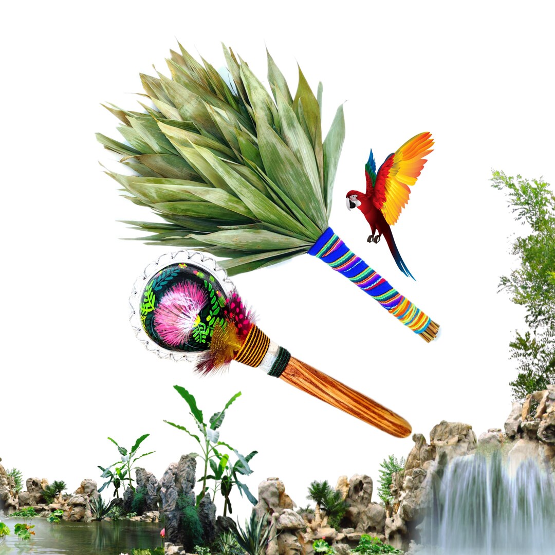 Chacapa + Leather Maraca With Aya Handle, Hand-painted Rattle ...