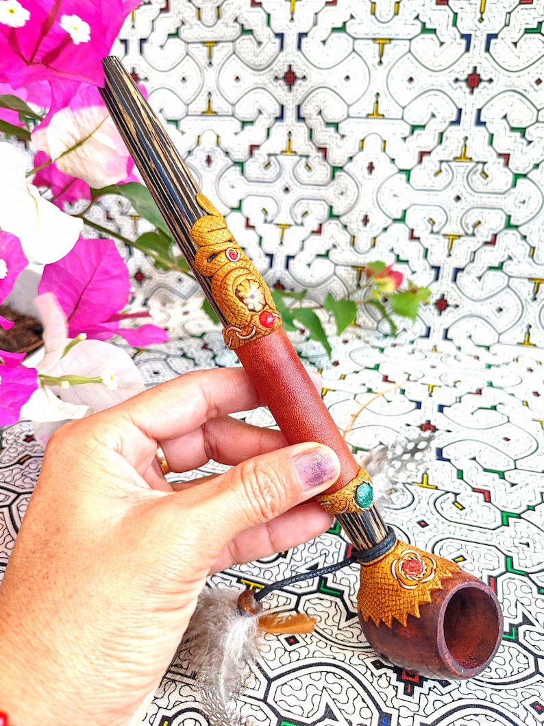 Pipe Made With Aya Vine - Tobacco - Shaman Tool - Cleansing ...