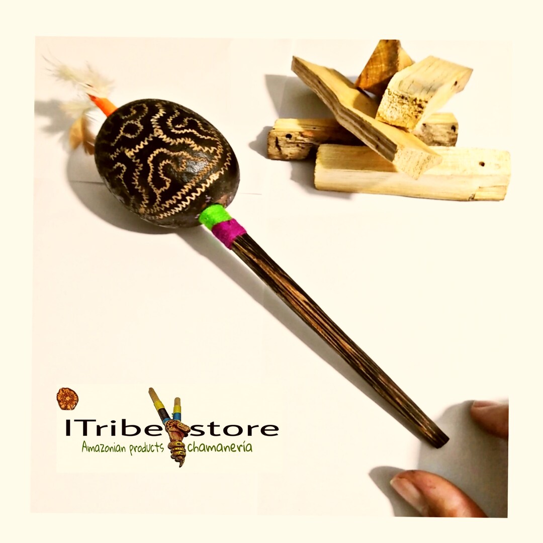 Maraca - RATTLE - Amazonian - Shipivo - Shamanic Rattle - Shaman Maraca ...