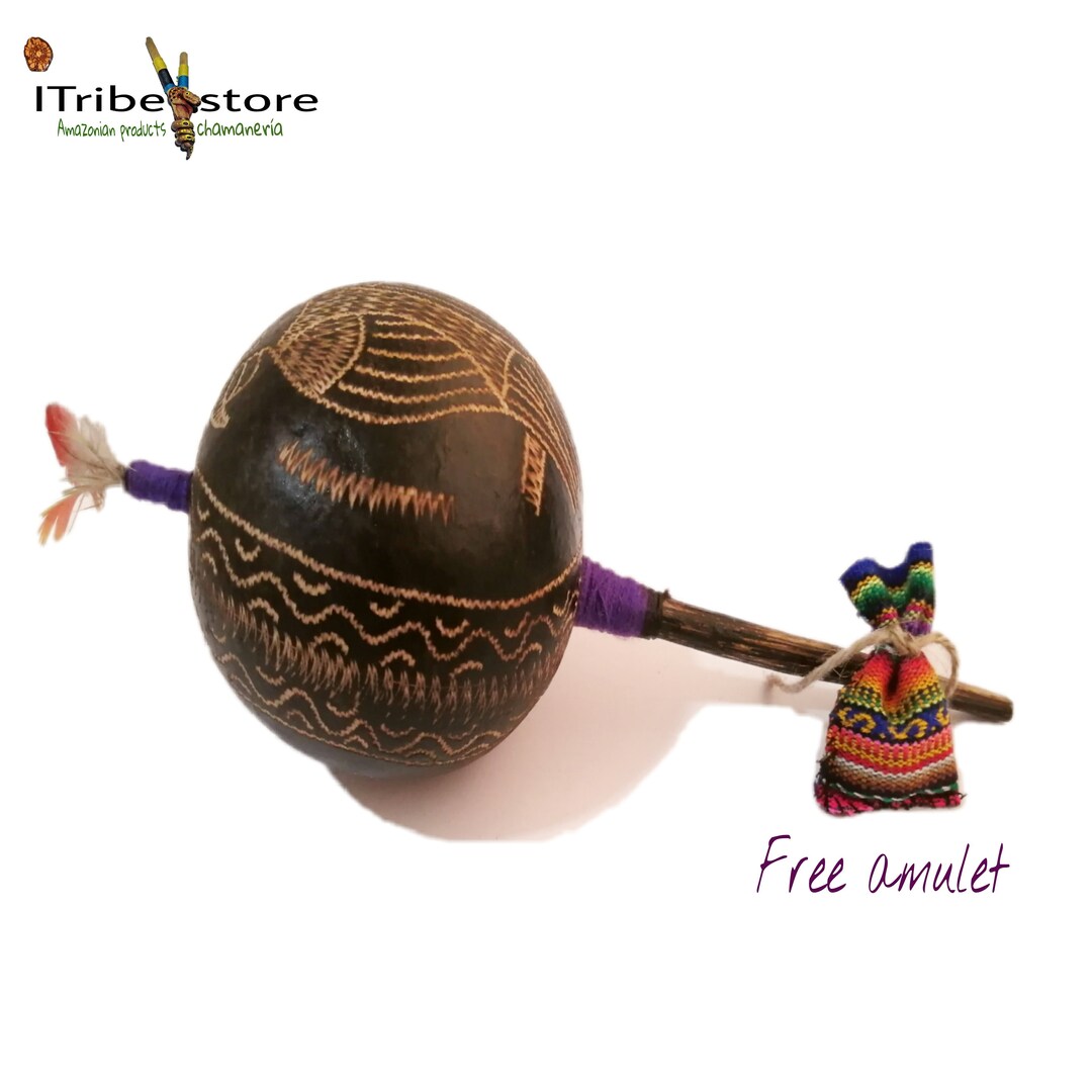 Maraca RATTLE, Amazónico Shipivo, Sonajero Chamánico-Maraca Chaman ...