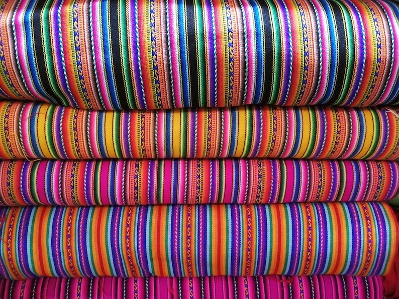 Manta Peruana Multicolor Andina Étnico Colorida Tela - Etsy España