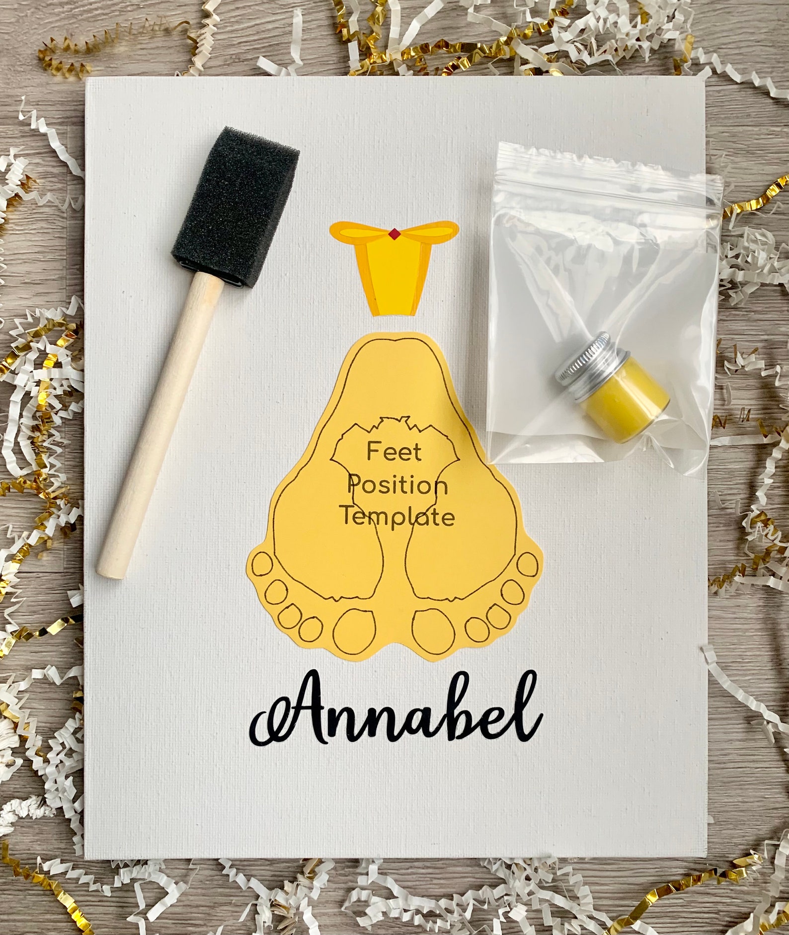 Princess Footprint & Handprint Kit Canvas | Etsy